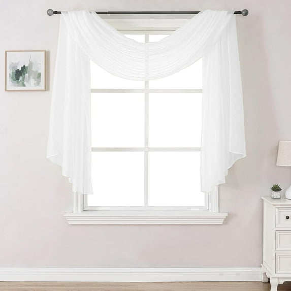 144 Inches Long Window Scarf for Party - Luxury Soft Semi Sheer Scarf ...