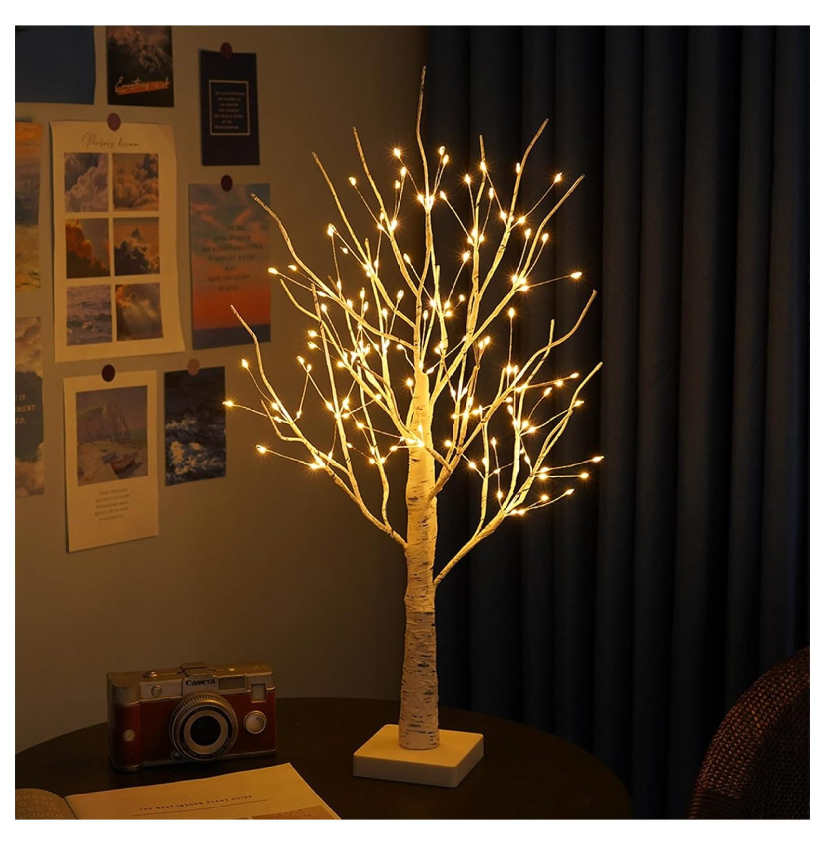 144 LED Lighted Birch Tree Lamp with Timer, DIY Adjustable Branches ...