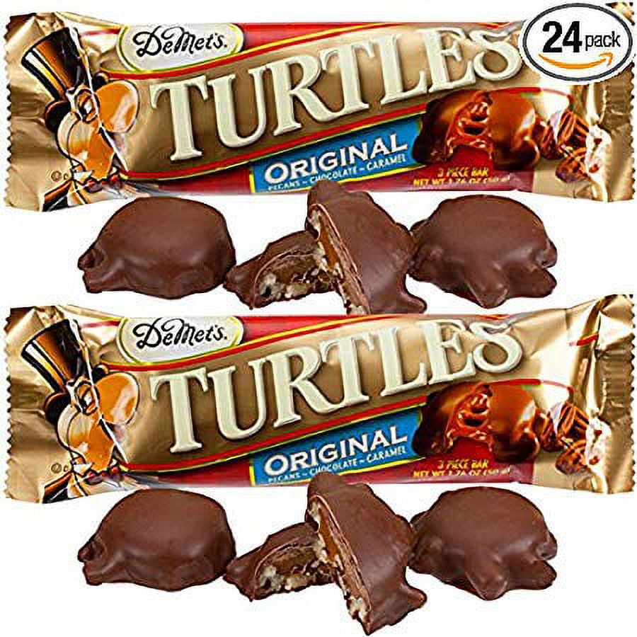 144 PACKS : Demet's Original Chocolate Turtles Caramel Cluster 3-piece ...