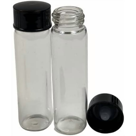 144 PCS, 17mm X 60mm [2 Dram, 8ml] Clear Glass Vials with Plastic Cone ...