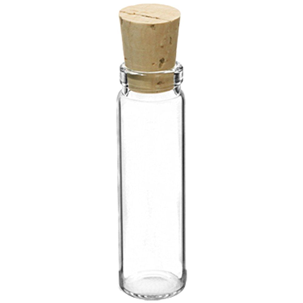 144-PIECES 2 DRAM 8 ML 1/4 OZ CLEAR GLASS LIP VIALS WITH CORK STOPPERS ...