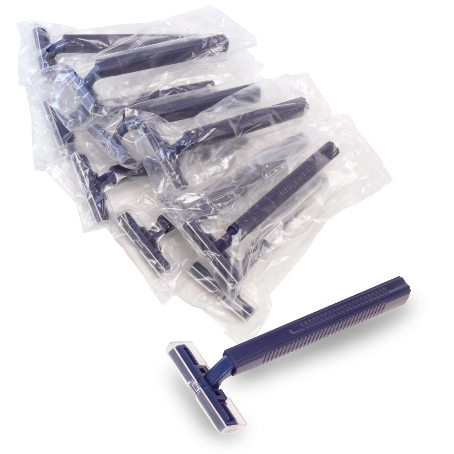 144 Pack Twin Blade Disposable Razors with Safety Cap, Bulk Case for ...