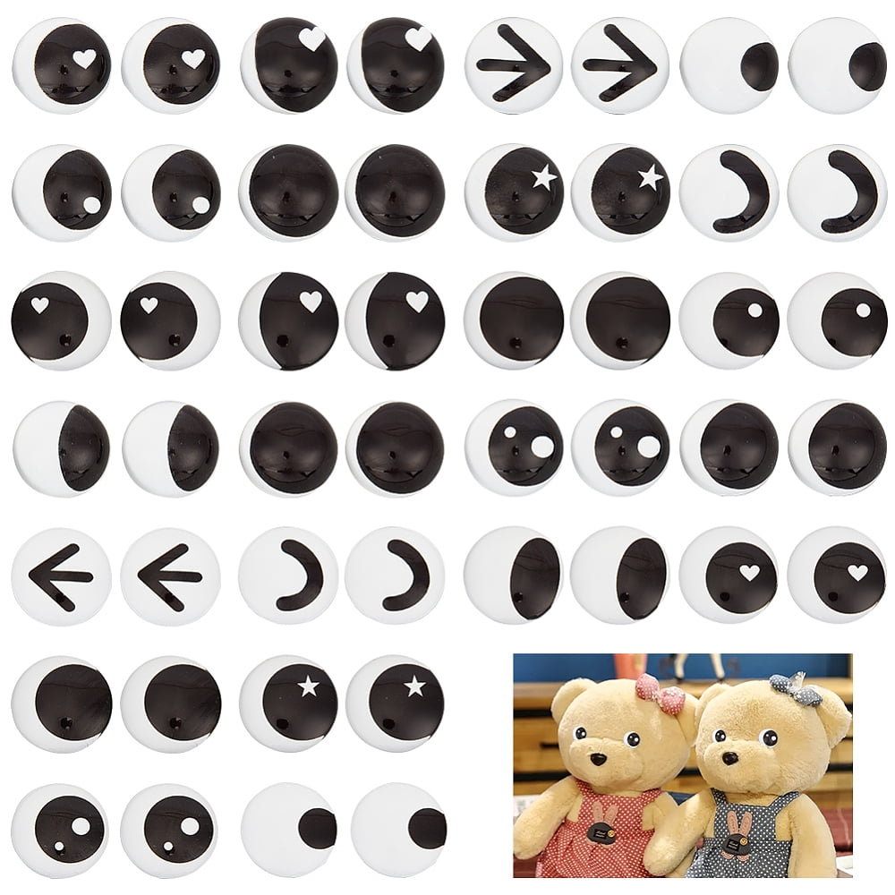 144 Pcs 24 Styles Glass Craft Eyes 0.3 inch Half Round Glass Puppet ...