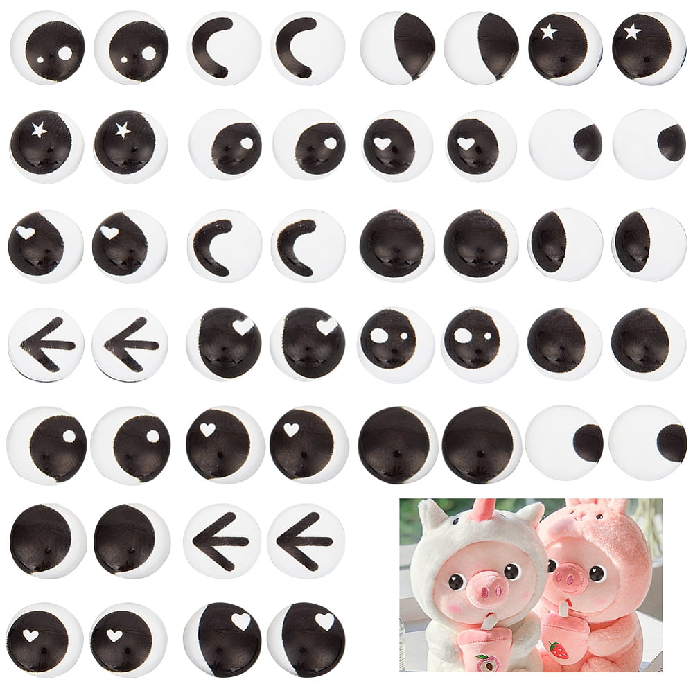 144 Pcs 24 Styles Glass Craft Eyes 0.4 inch Half Round Glass Puppet ...