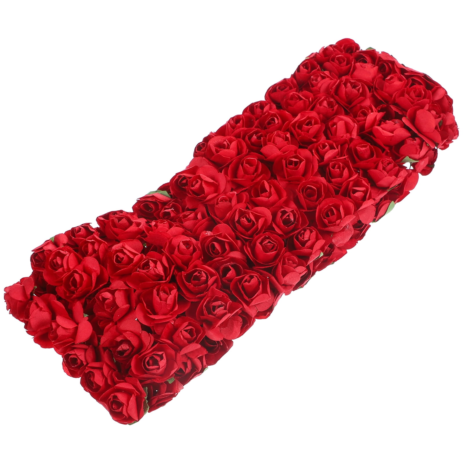 144 Pcs Bouquet Paper Rose DIY Crafts Simulation Roses 8X1.5cm Red ...