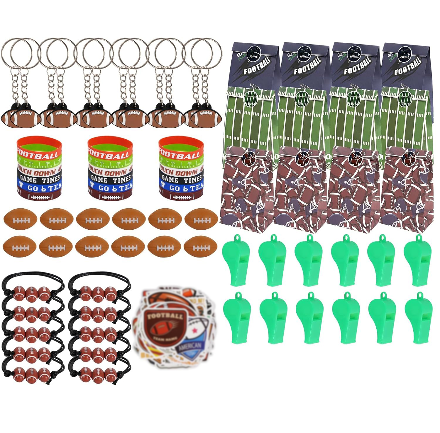 144 Pcs Football Party Favors Set, Football Goodie Bag Fillers ...