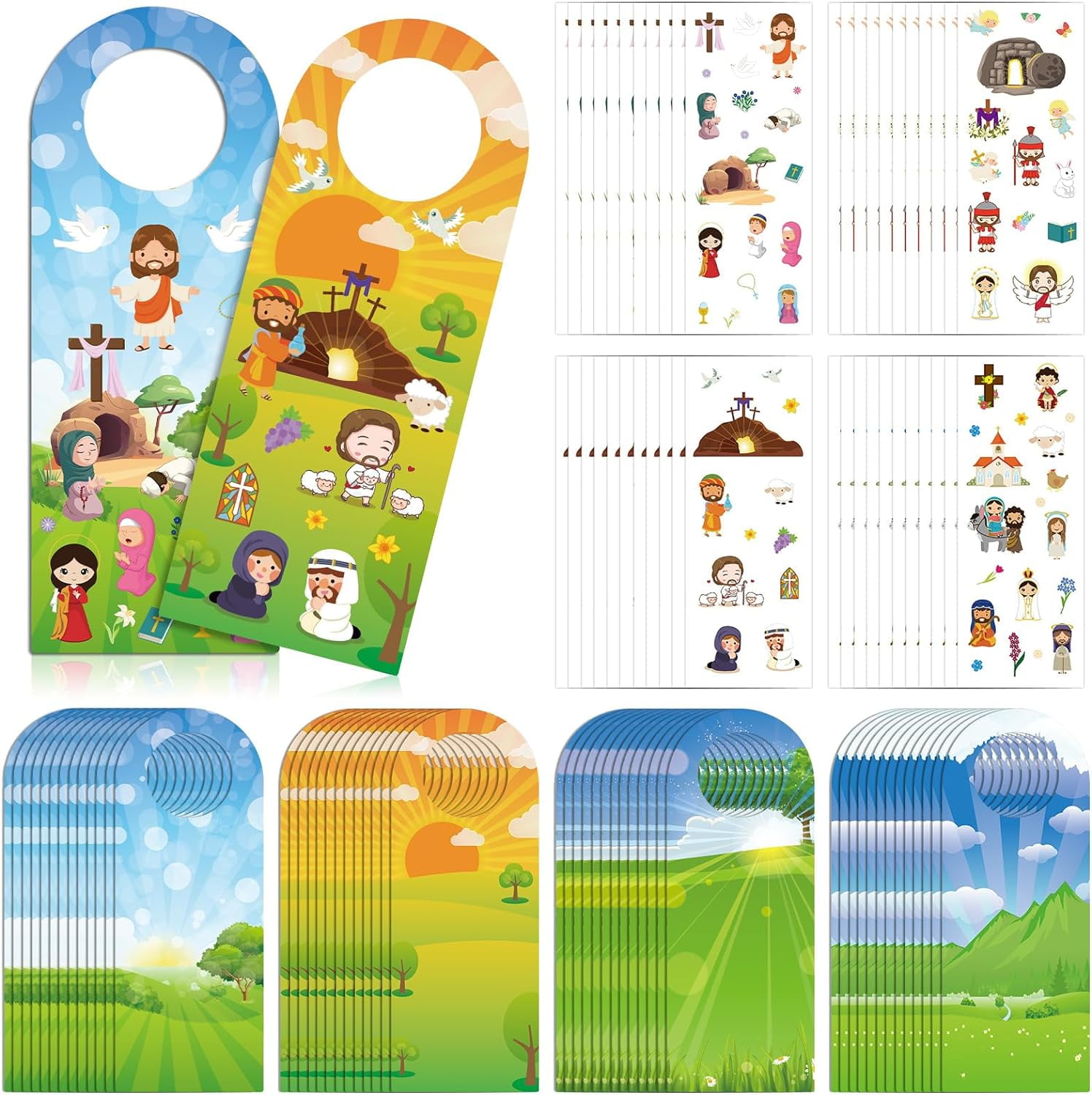144 Pcs Make an Easter He Lives Sticker Scenes Door Nob Hangers, DIY ...