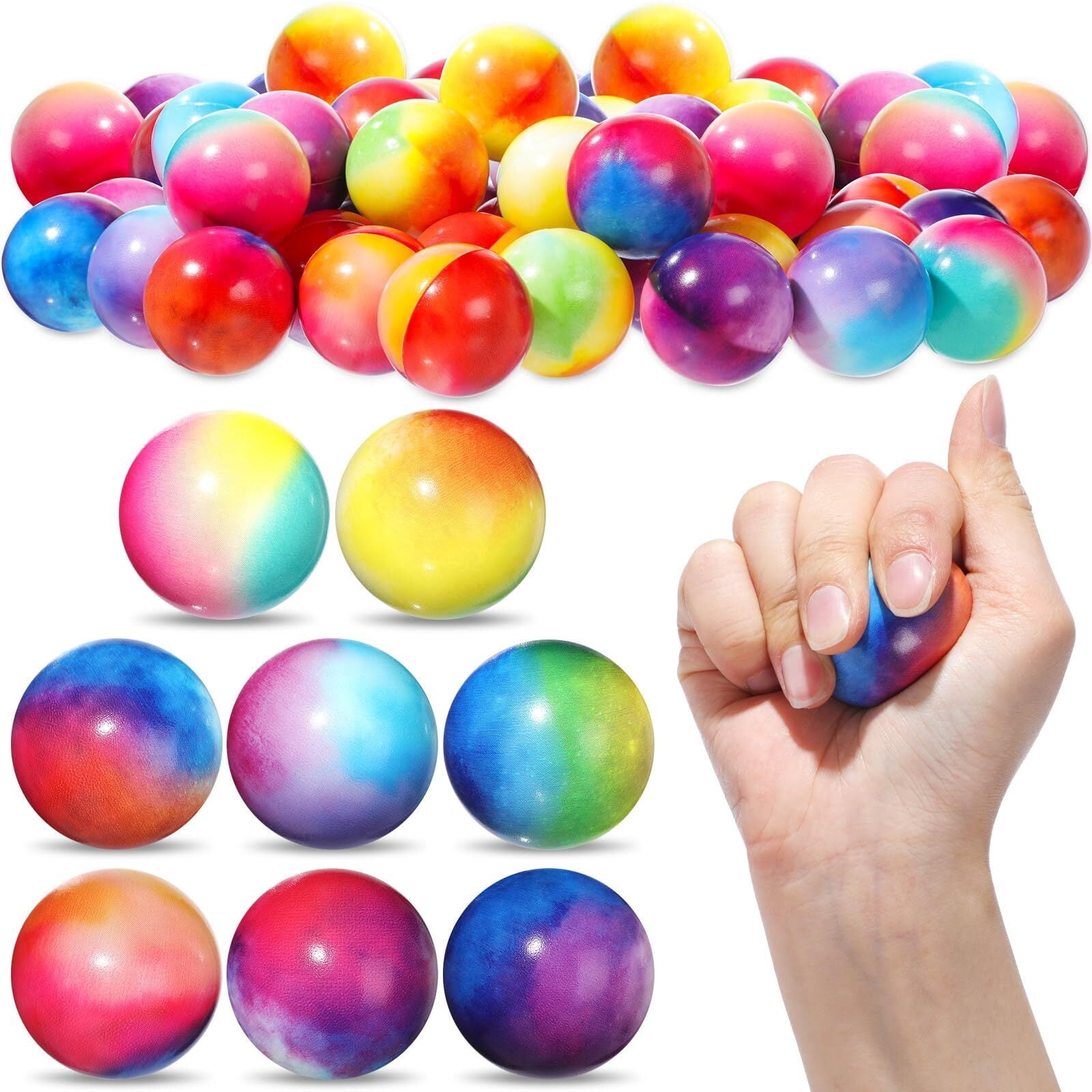 144 Pcs Stress Balls Bulk for Kids 1.57'' Sensory Stress Squeeze Foam ...
