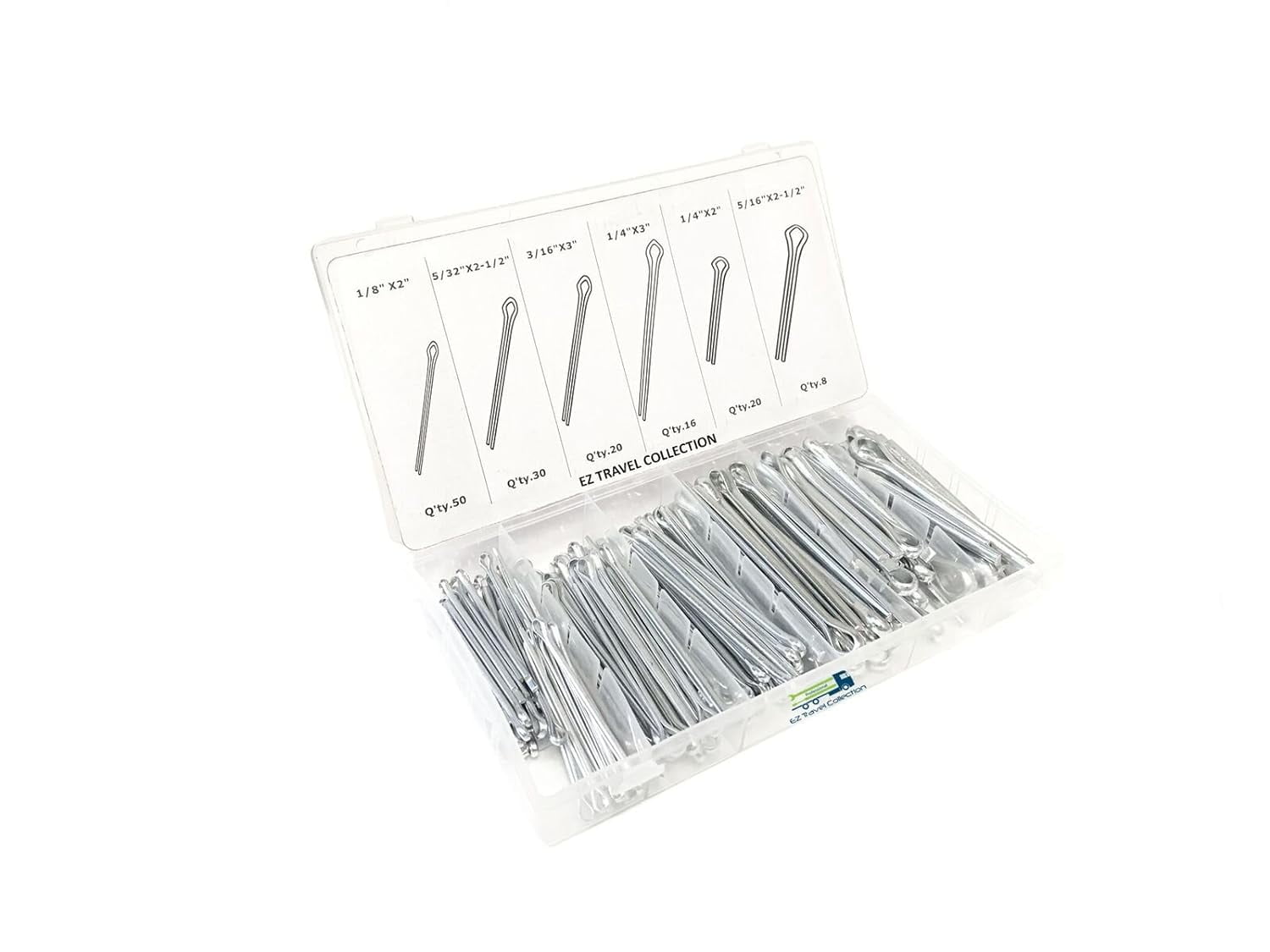 144 Piece Multi-Use Cotter Pin Cotter Key Assortment Kit- Split Pin ...