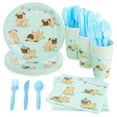144 Piece Pug Party Supplies, Dog Birthday Decorations with Paper ...