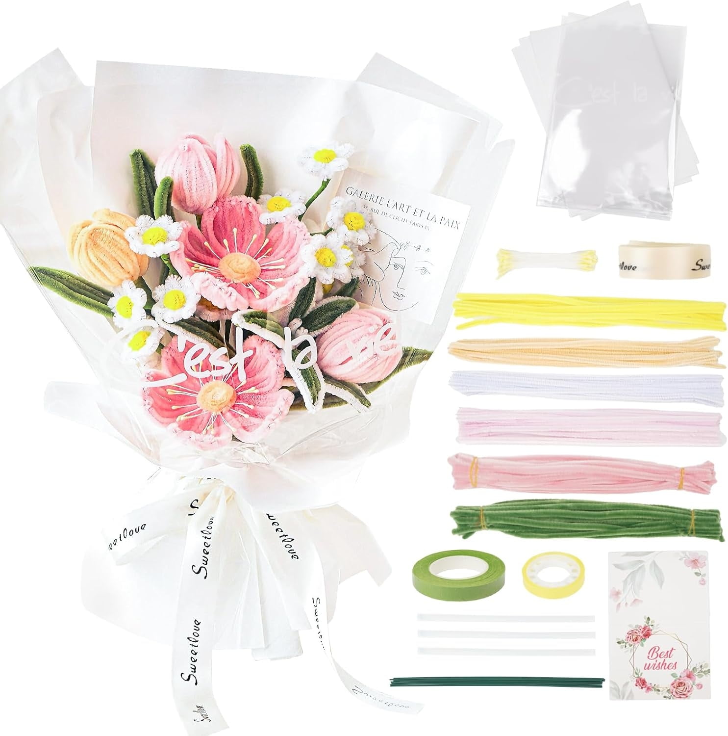 144 Pieces Pipe Cleaners Craft Supplies For Wedding Gift, DIY Chenille ...