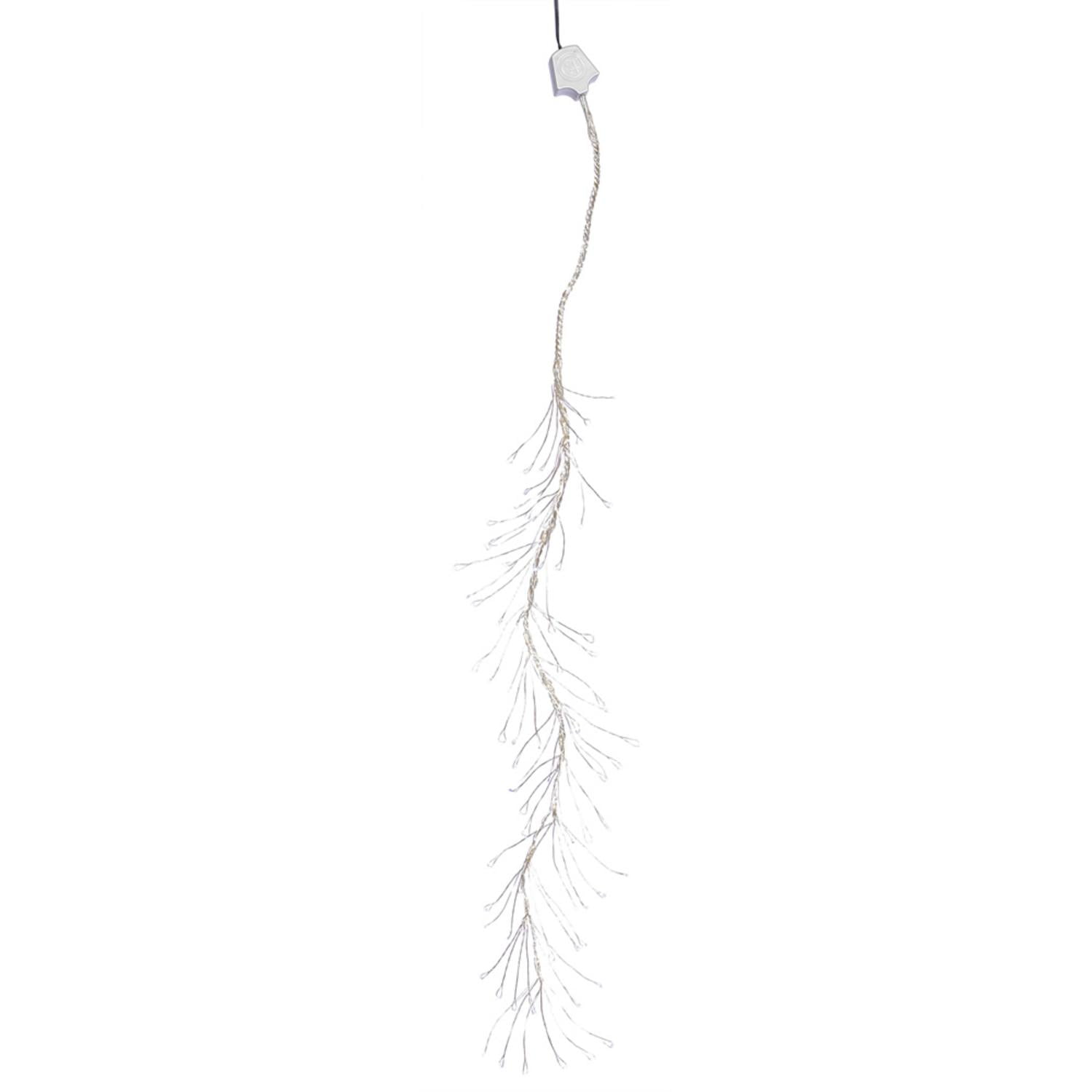 144 White LED Snow Falling Branch Mini Christmas Lights - 5 ft Silver ...