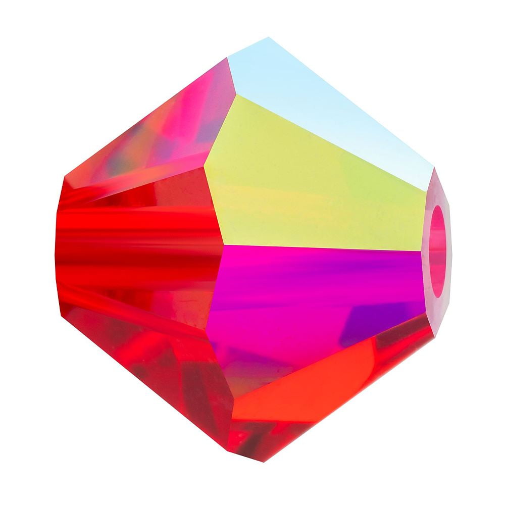 144 pc Preciosaeg Beads Czech Bicone(451 69 302 Rondelle) 90070 200 Light Siam AB 3mm Hole: 0 ...