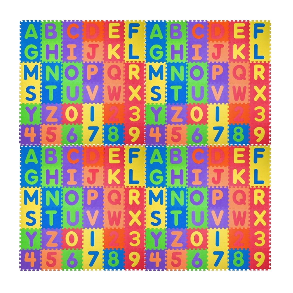 144 pcs EVA Foam Alphabet Floor Mat - Large 56.4in Interlocking ABC ...