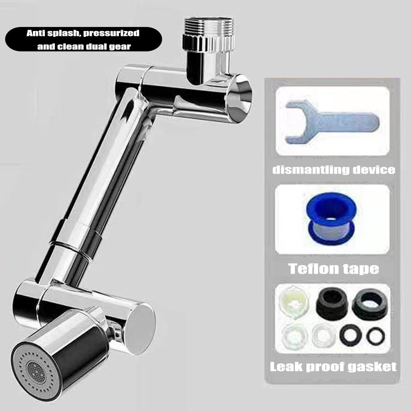 1440 Degree Rotating Faucet Extender Aerator Brass Universal Mechanical ...