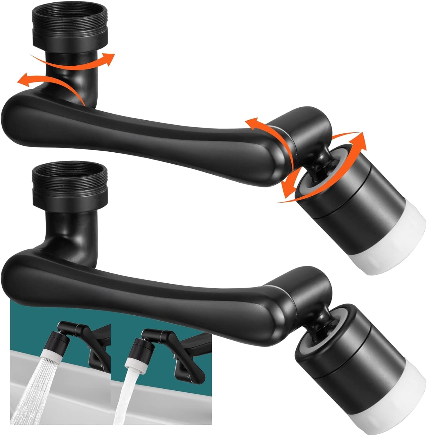 1440° Faucet Extender, SUCS 1080° Rotatable Faucet Aerator, 360° Swivel ...
