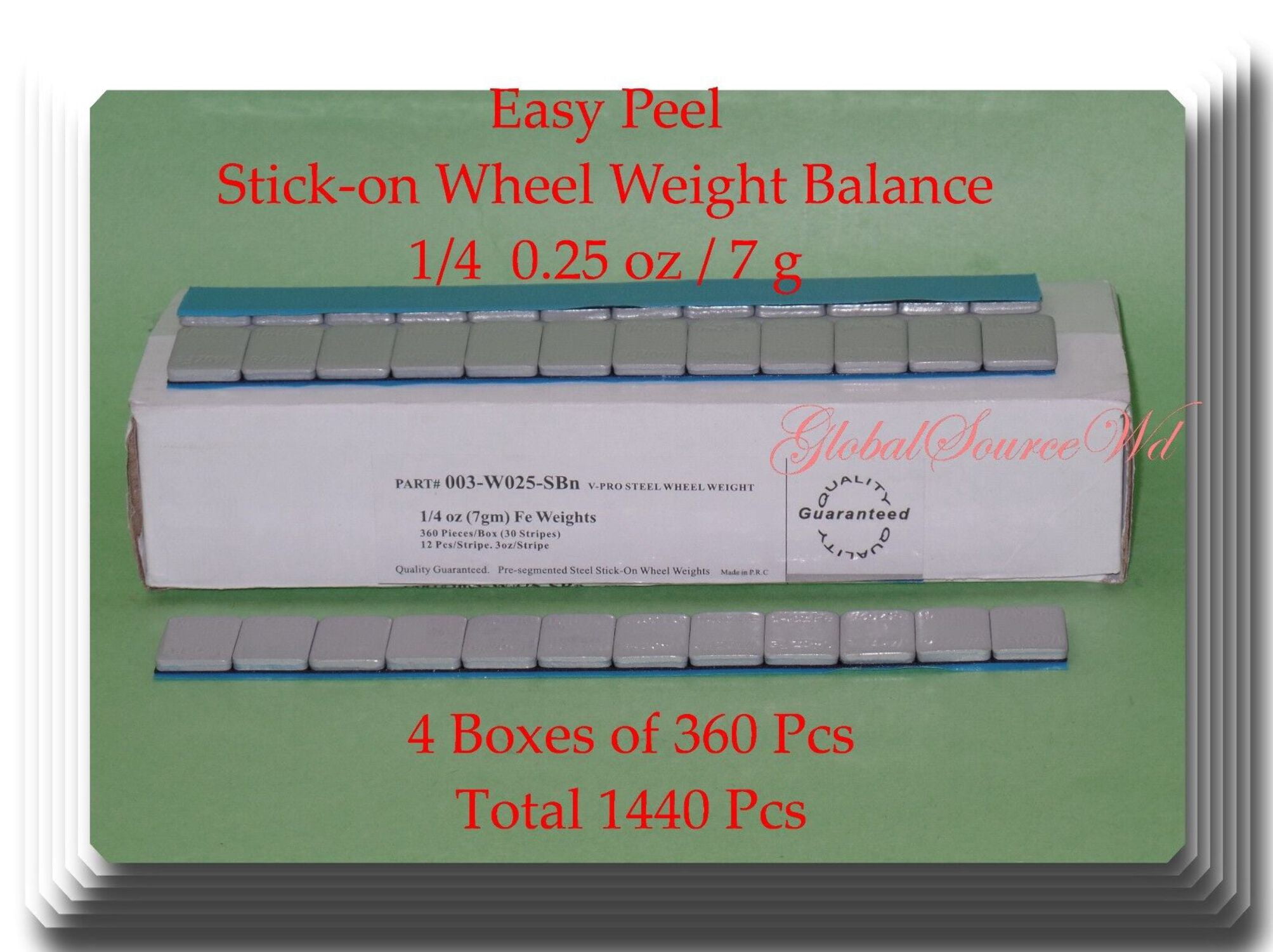 1440 Pcs (4 Boxes of 360) Easy Peel Stick on Wheel Weight Balance 1/4 0 ...