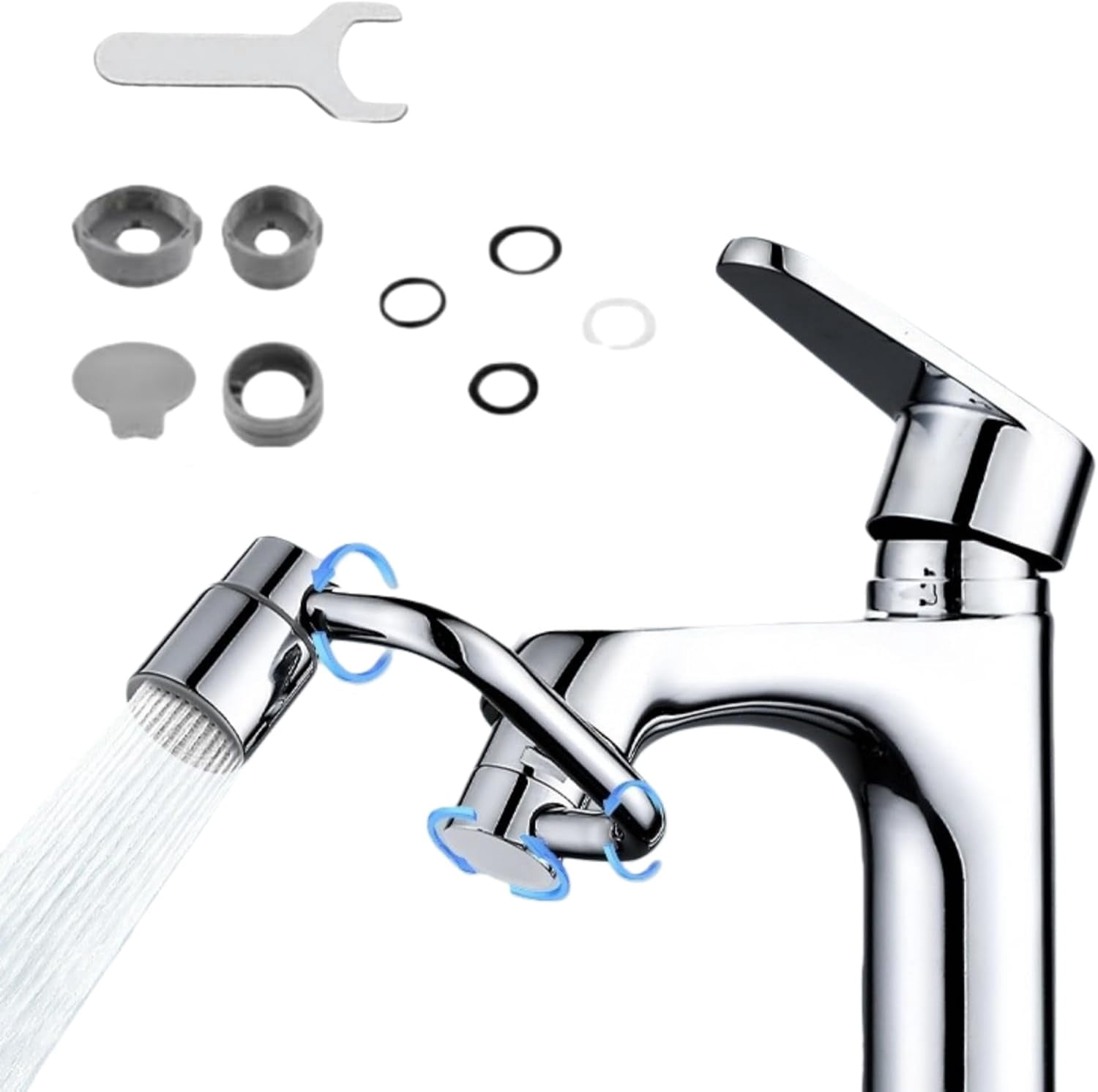1440° Rotatable Faucet Aerator Extension, 2 Modes Universal Sink Faucet ...