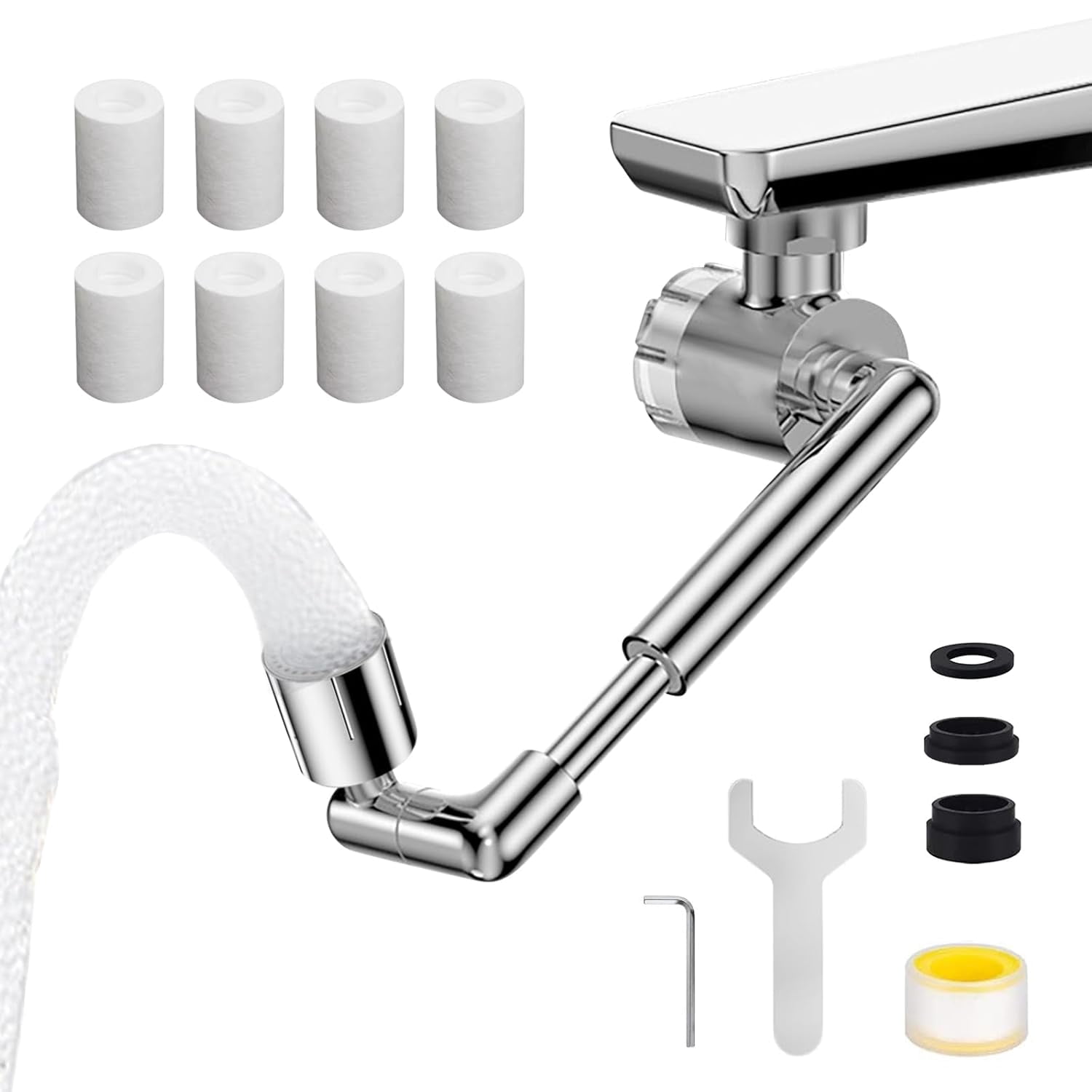 1440º Sink Water Filter Faucet Extender Telescopic, Splash-proof Sink ...