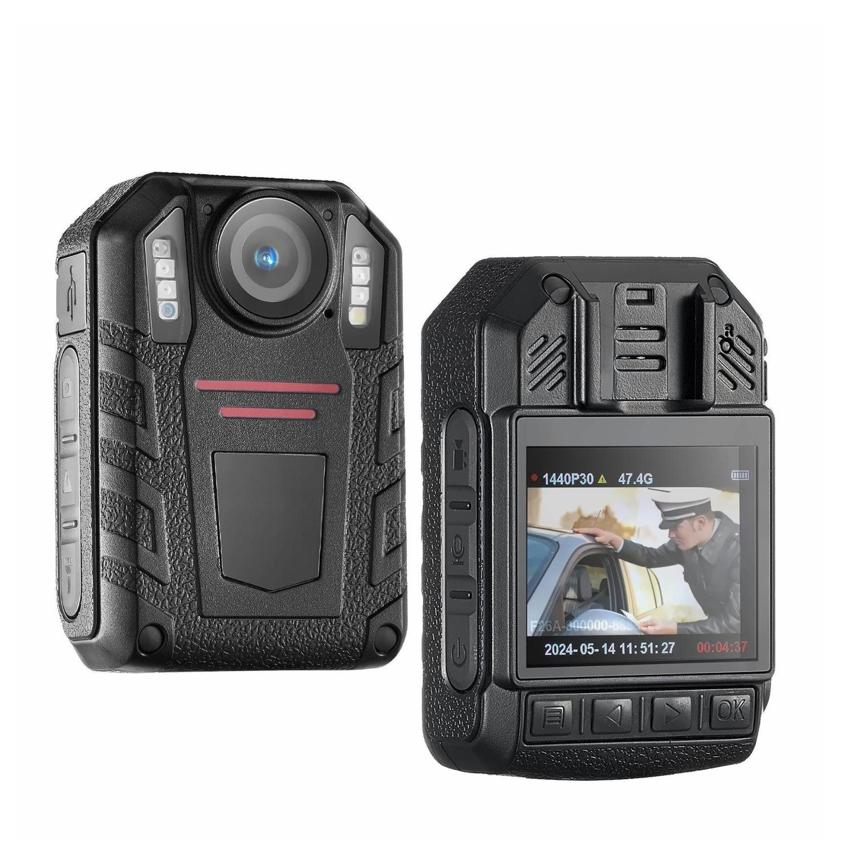 1440P Body Camera, 64GB Police Cam with Audio & Video, 2850mAh Battery ...