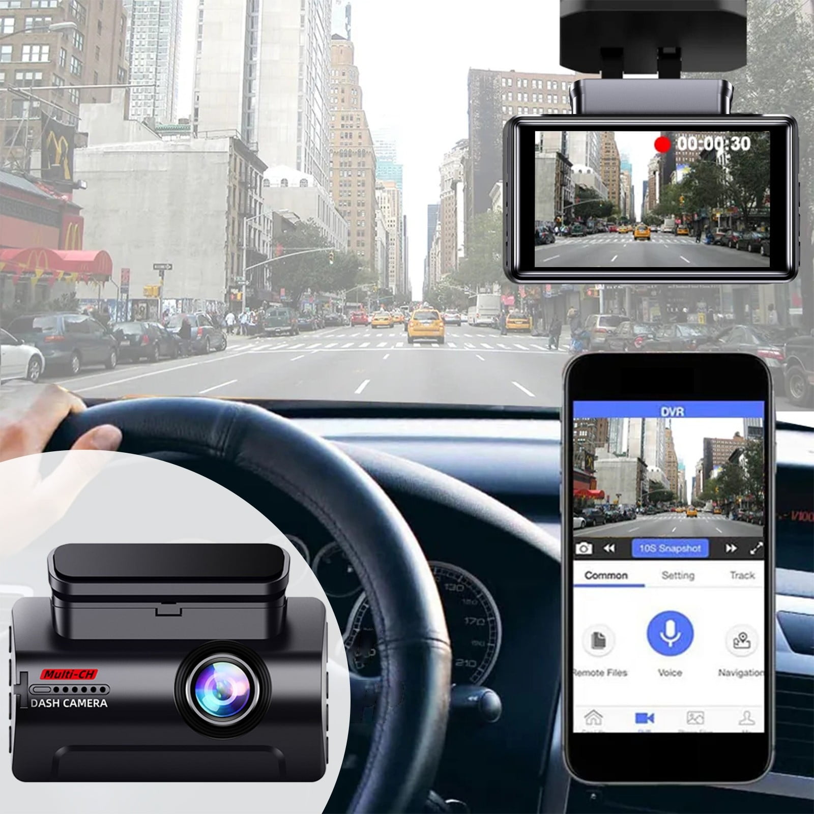 1440P HD Dual Lens Dash Cam Yannianjz 3 Inch Car Dash Cam Front and ...