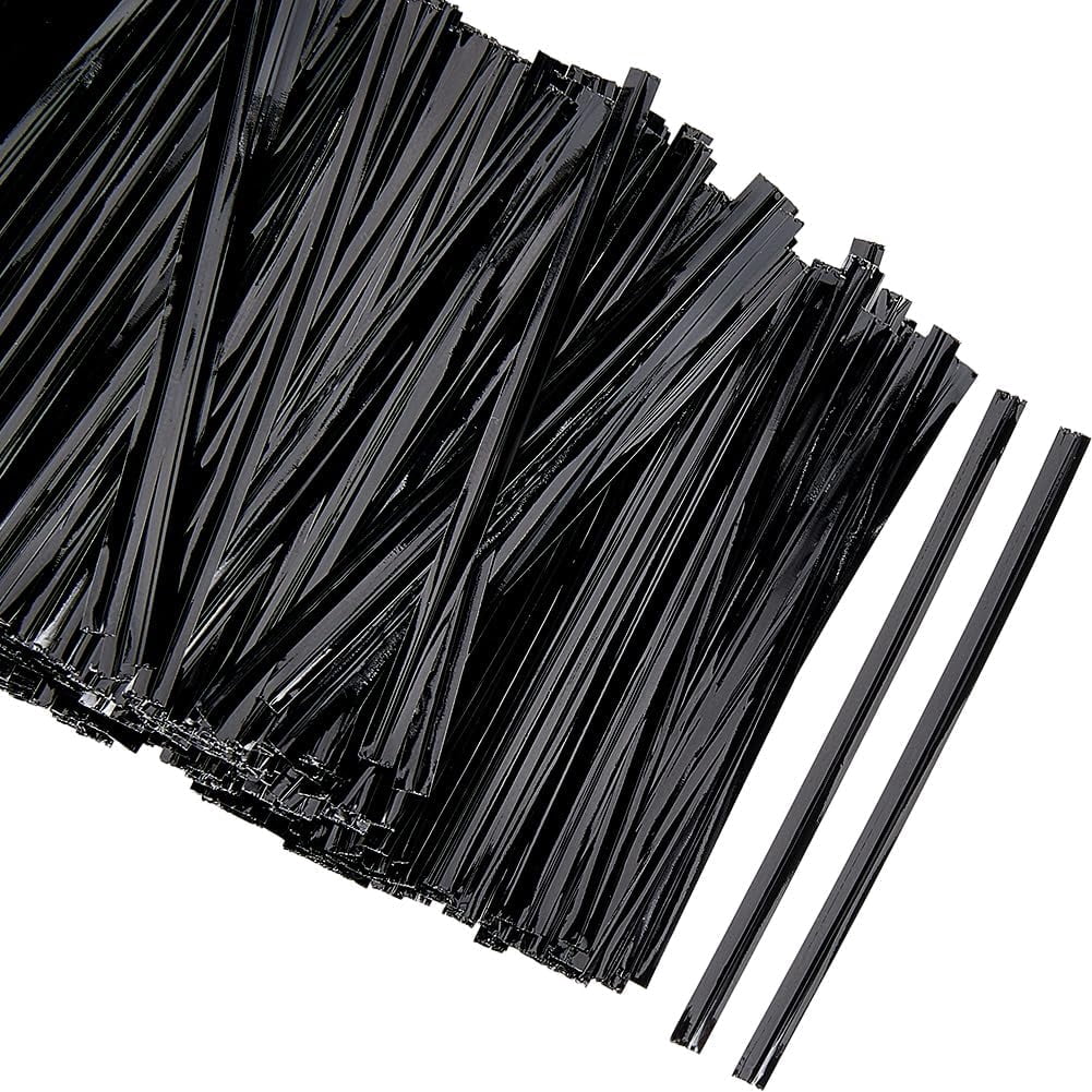 1440Pcs 8CM Black Kraft Paper Twist Ties Candy Bag Ties Wire Bread ...