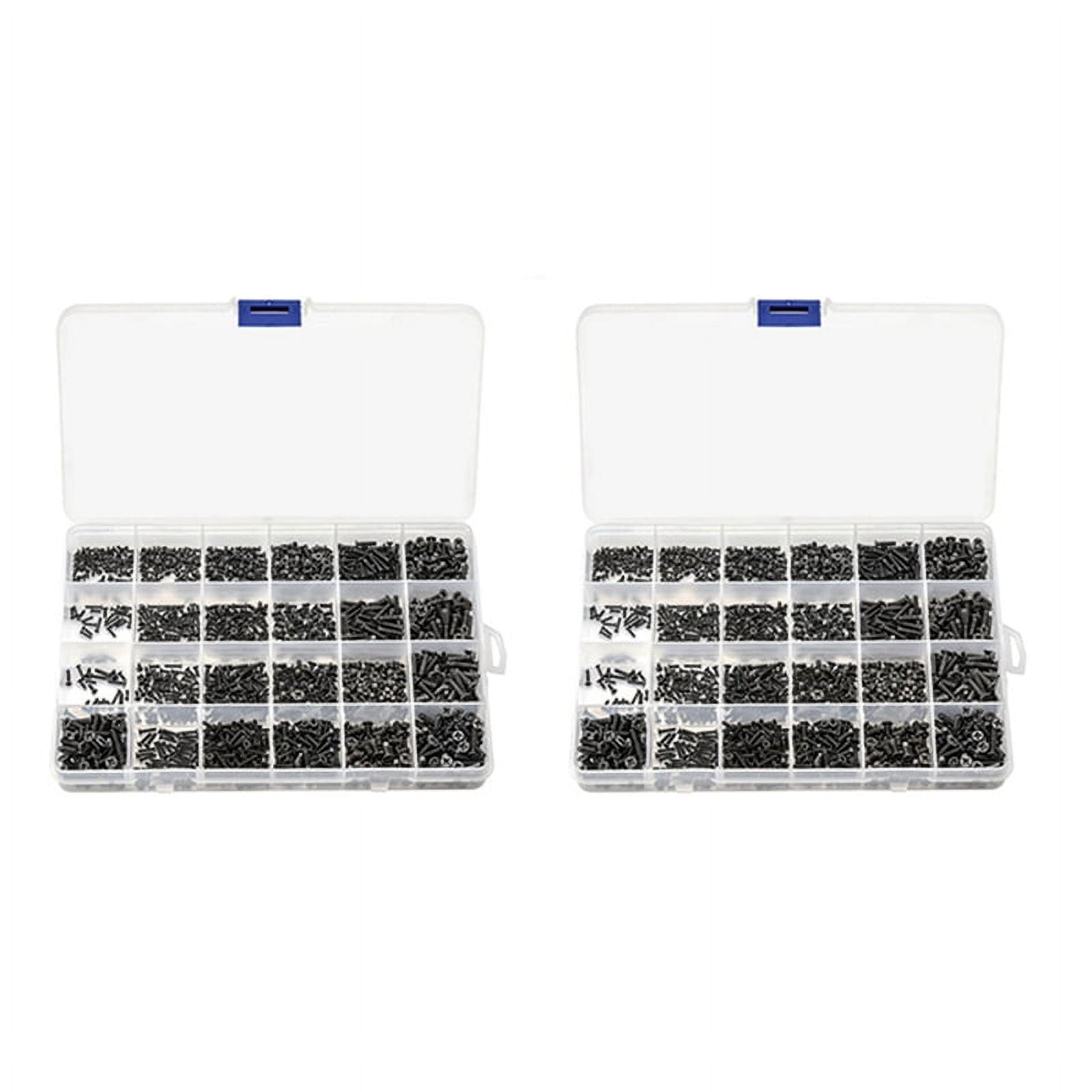 1440Pcs Countersunk Flat Mini Screw Set M1.4 M1.7 M2 M2.5 M3 Carbon ...