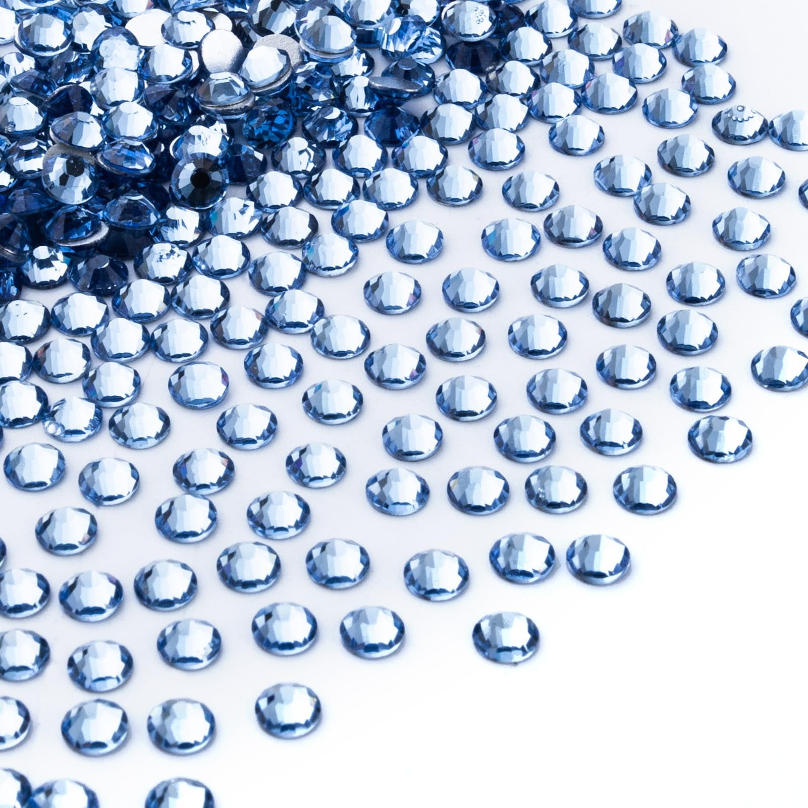 1440Pcs Light Blue Crystal Rhinestones,Glass Flatback Rhinestones ...