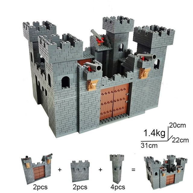 Medieval Castle Model 1448pcs Building Blocks Kit, Lion Knights ...