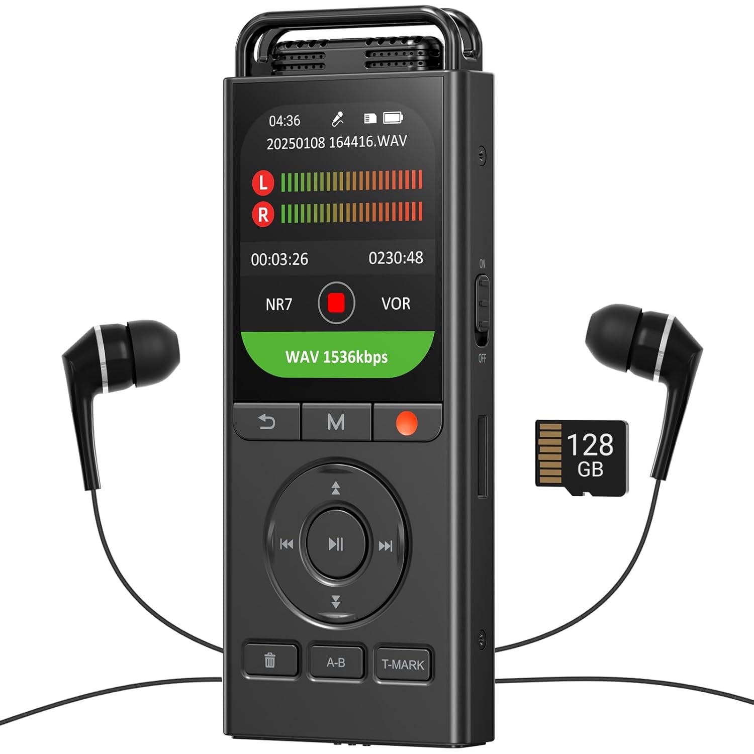 144GB Digital Voice Recorder with Playback,9000 Hours Audio Recording ...