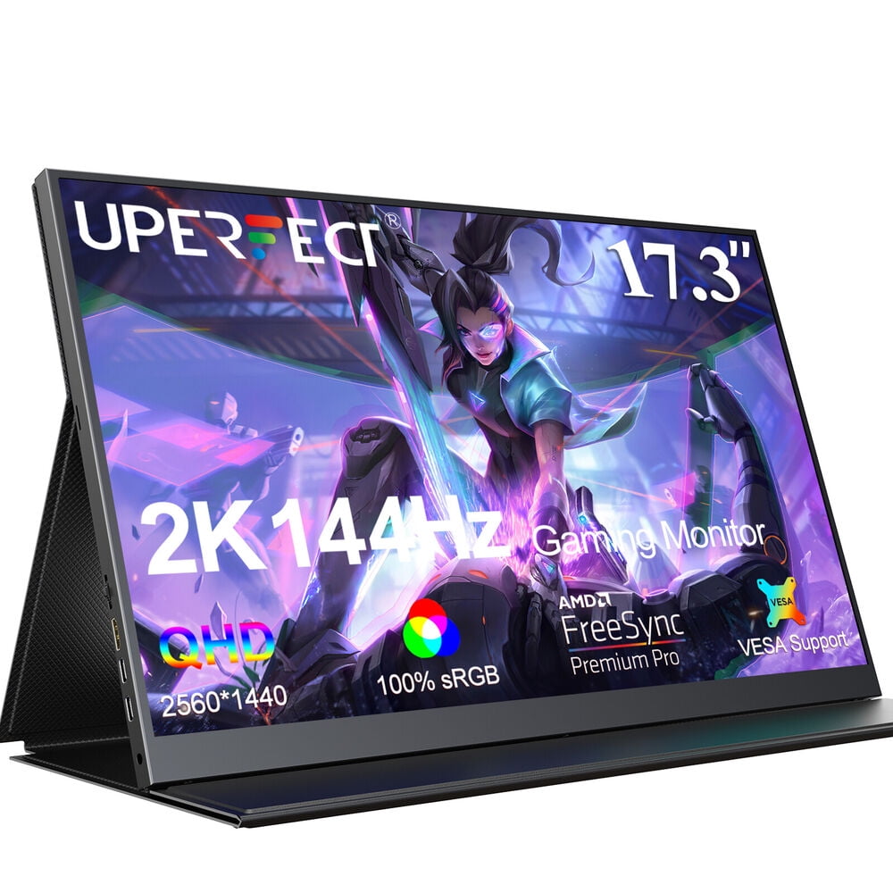 144Hz Portable Monitor 2K 17.3" AMD FreeSync USB C Gaming Monitor QHD ...