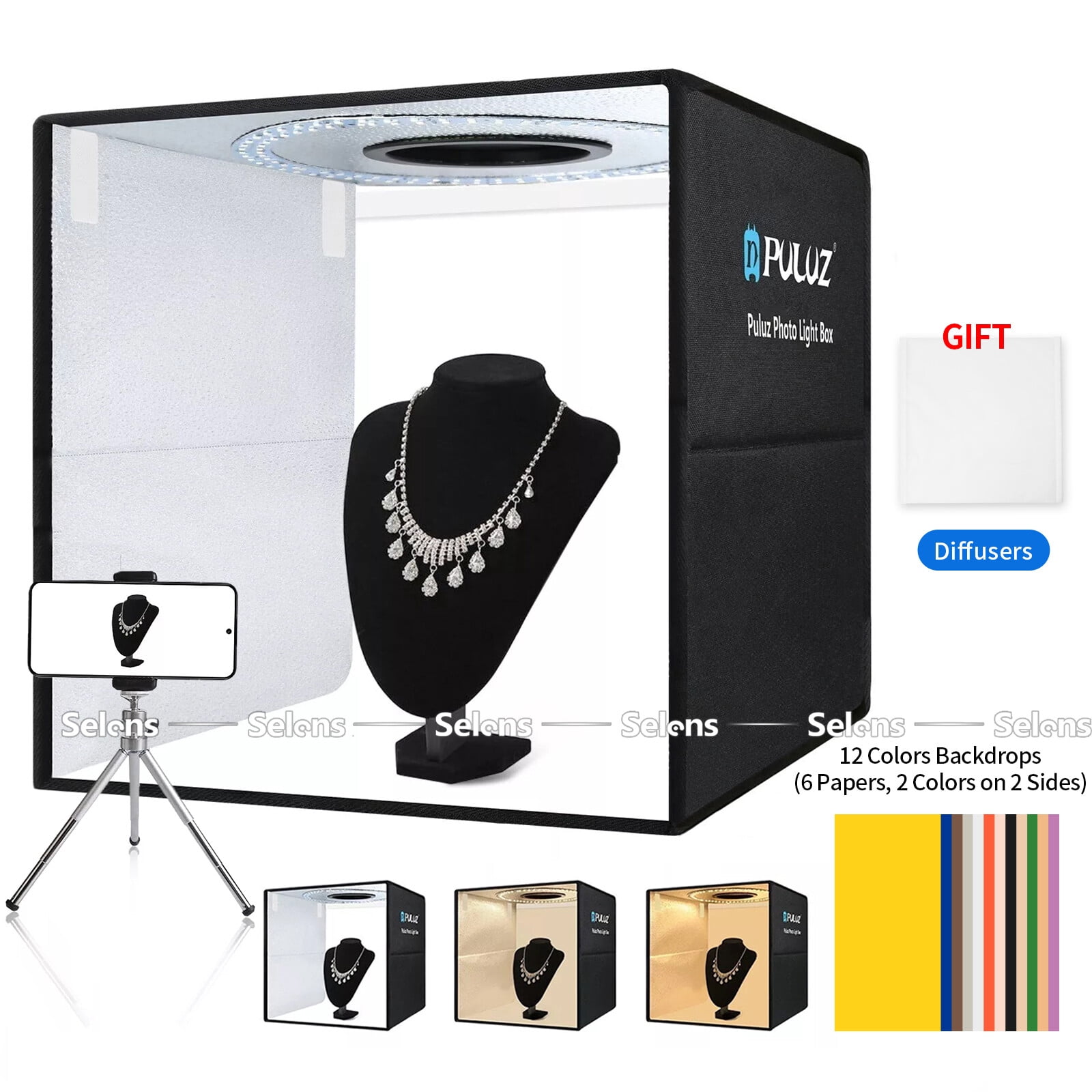 144LED 16" Portable Large LED Photo Light Box Tent Studio Photography ...