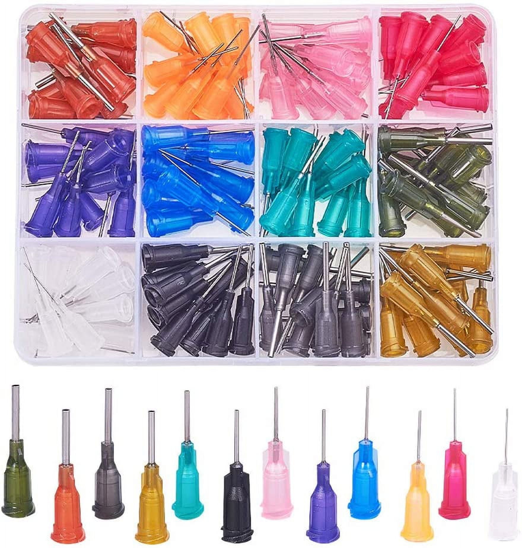 144PCS 0.5 Inch 12 Different Gauge Blunt Tip Syringe Needles Dispensing ...