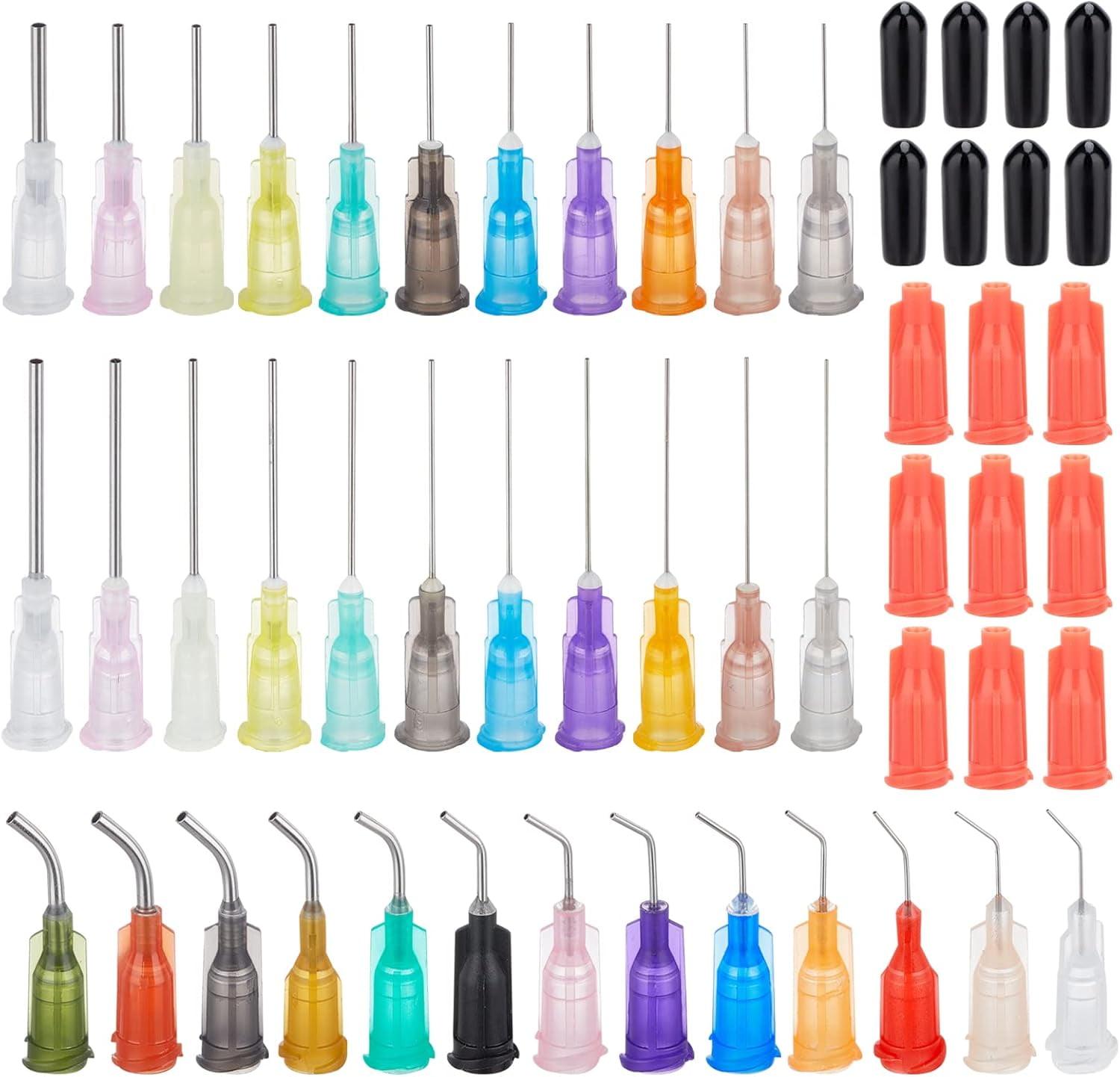144PCS 17GA 18GA Blunt Tip Needles Mixed Color Dispensing Needle with ...