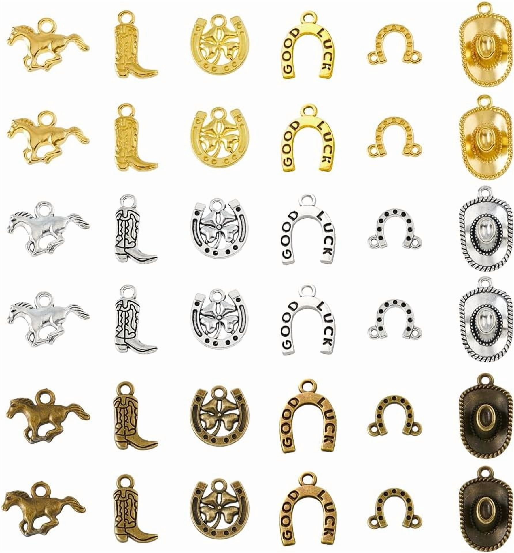 144Pcs 18 Styles Western Cowboy Theme Charms Alloy Cowboy Pendant ...