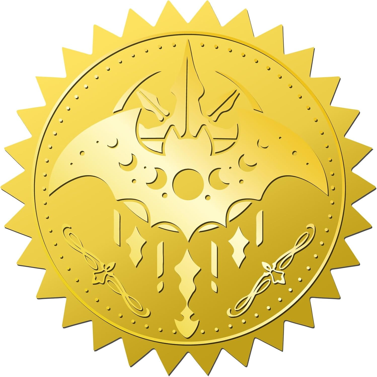 144Pcs Bat Gold Foil Embossed Stickers Animal 2 Inch Self Adhesive ...