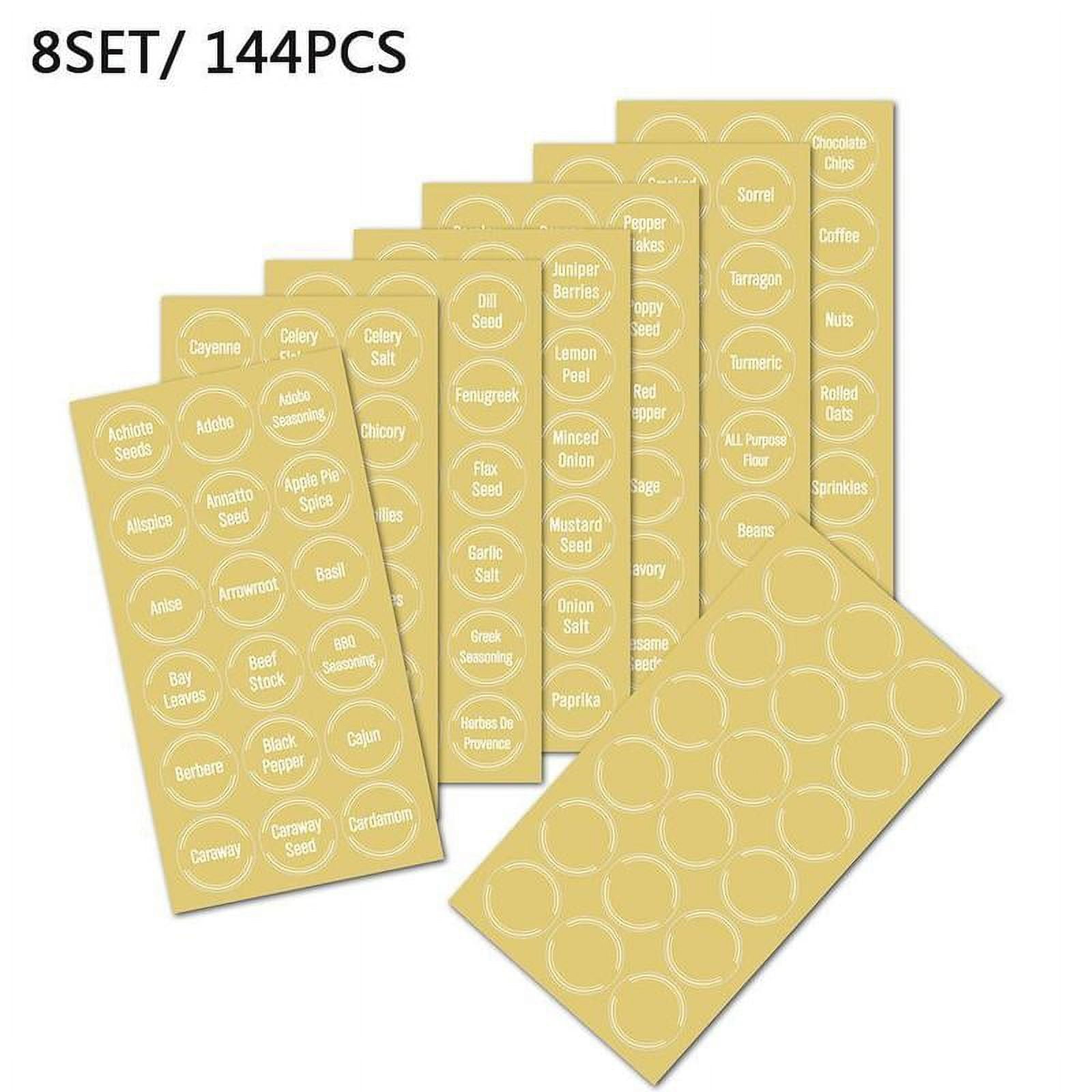 144Pcs Creative Transparent Waterproof Spice Mark Stickers Pantry ...