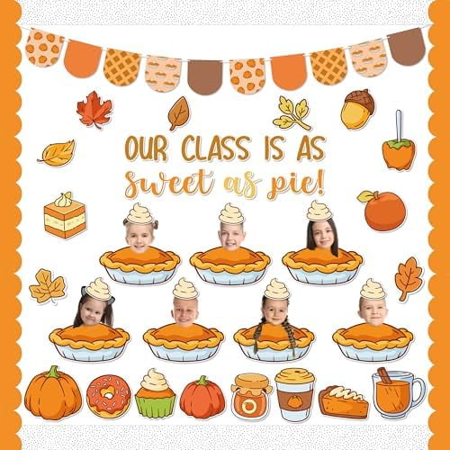 144Pcs Fall Thanksgiving Bulletin Board Decorations Set, Autumn Pumpkin ...