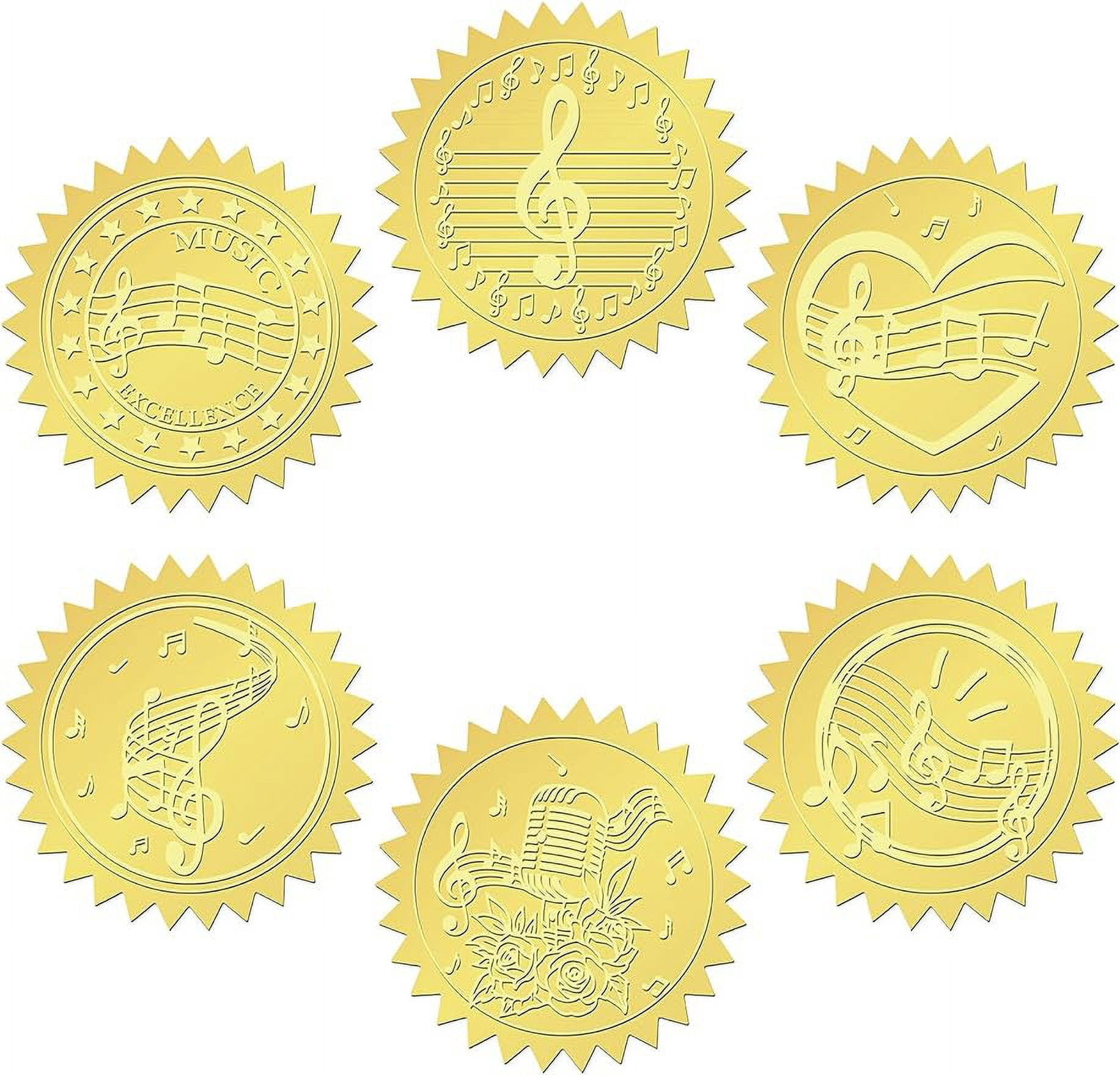 144Pcs Silver Foil Embossed Stickers 2 Inch Self Adhesive Certificate ...