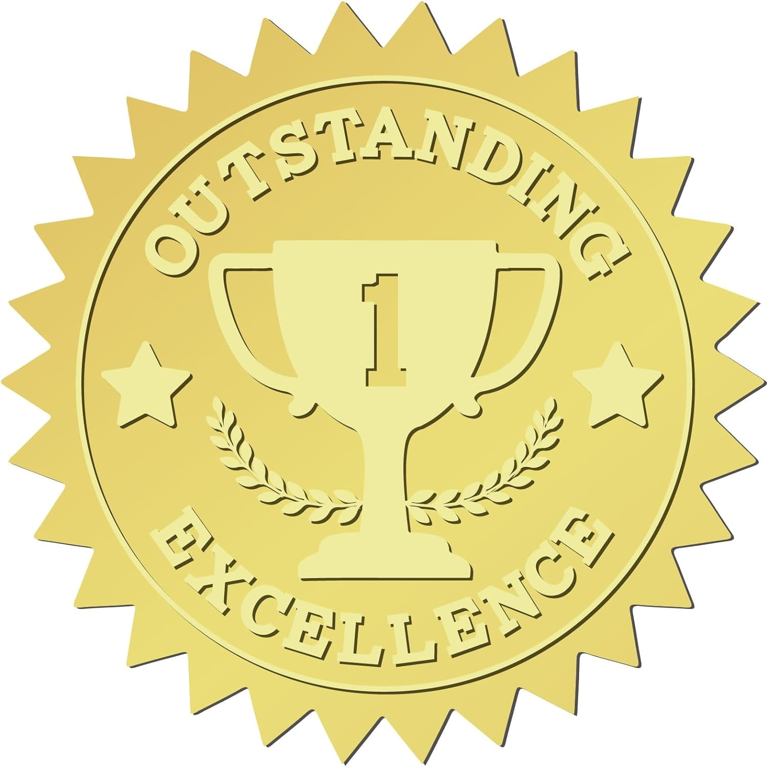 144Pcs Trophy Gold Foil Embossed Stickers 2 Inch Certificate Official ...