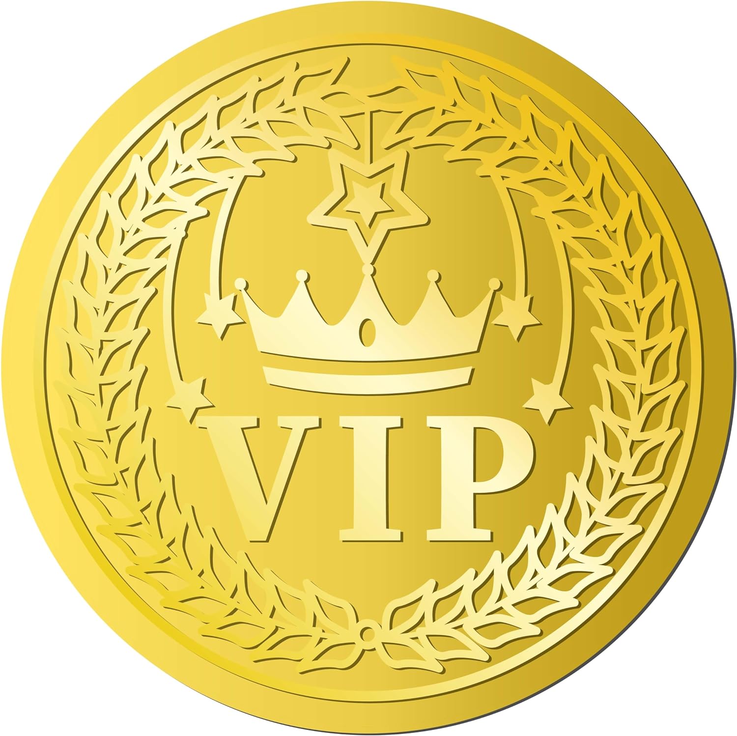 144Pcs VIP Crown Gold Foil Embossed Stickers 2" Self Adhesive ...