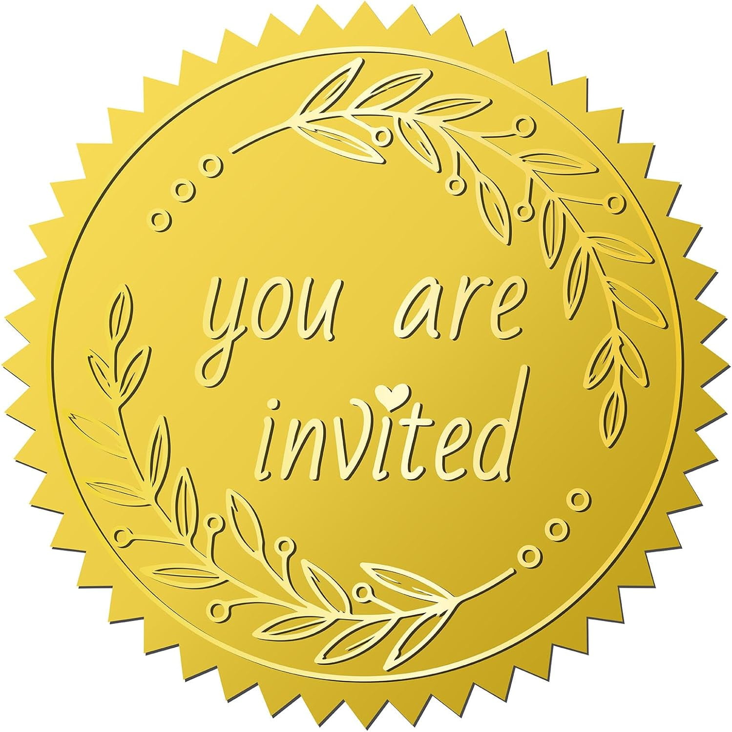 144pcs 2 Inch You are Invited Gold Embossed Envelope Seals Stickers ...