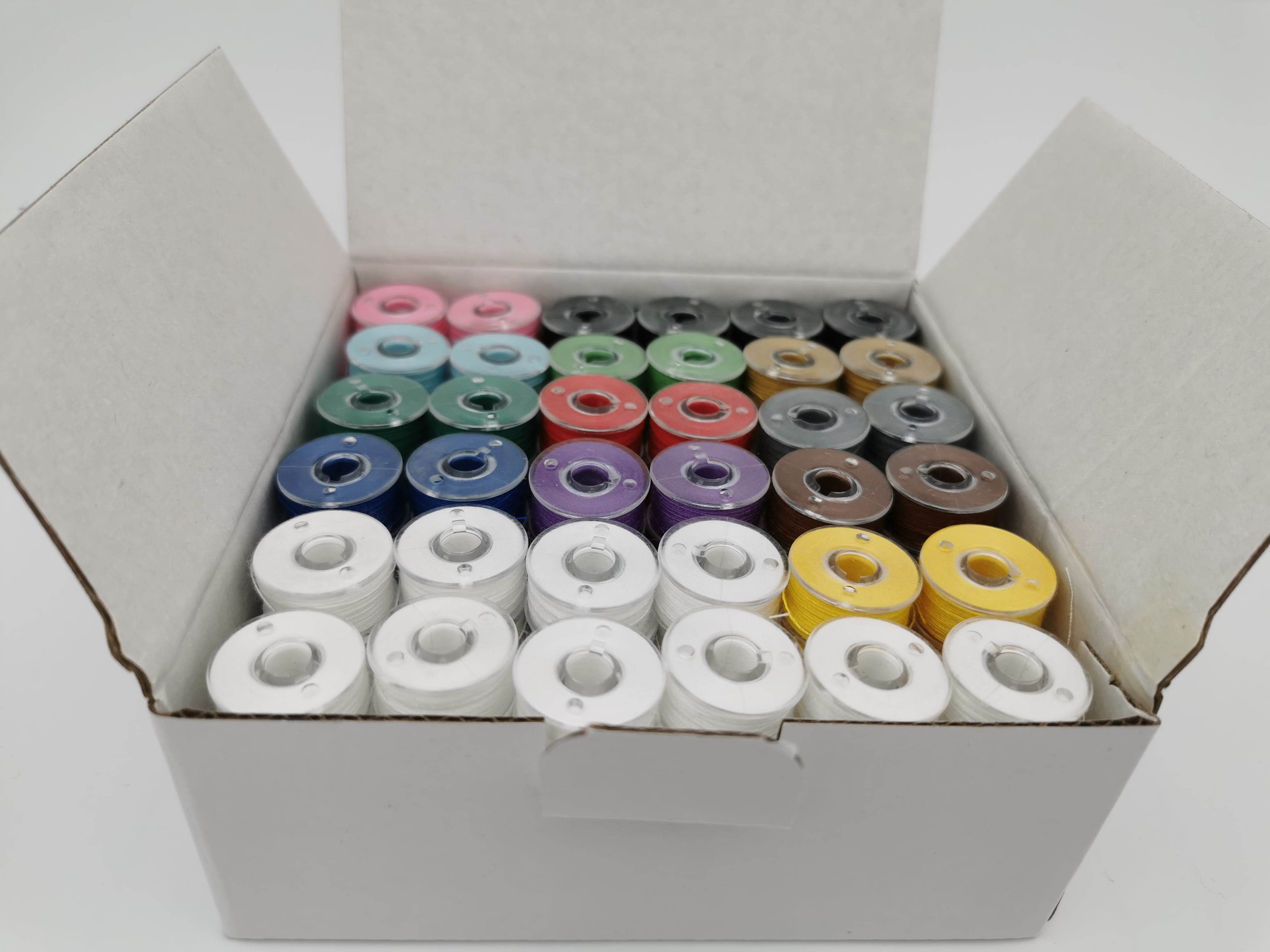 144pcs Multi-color Prewound Bobbins, Plastic Sided, Size A, Style A ...