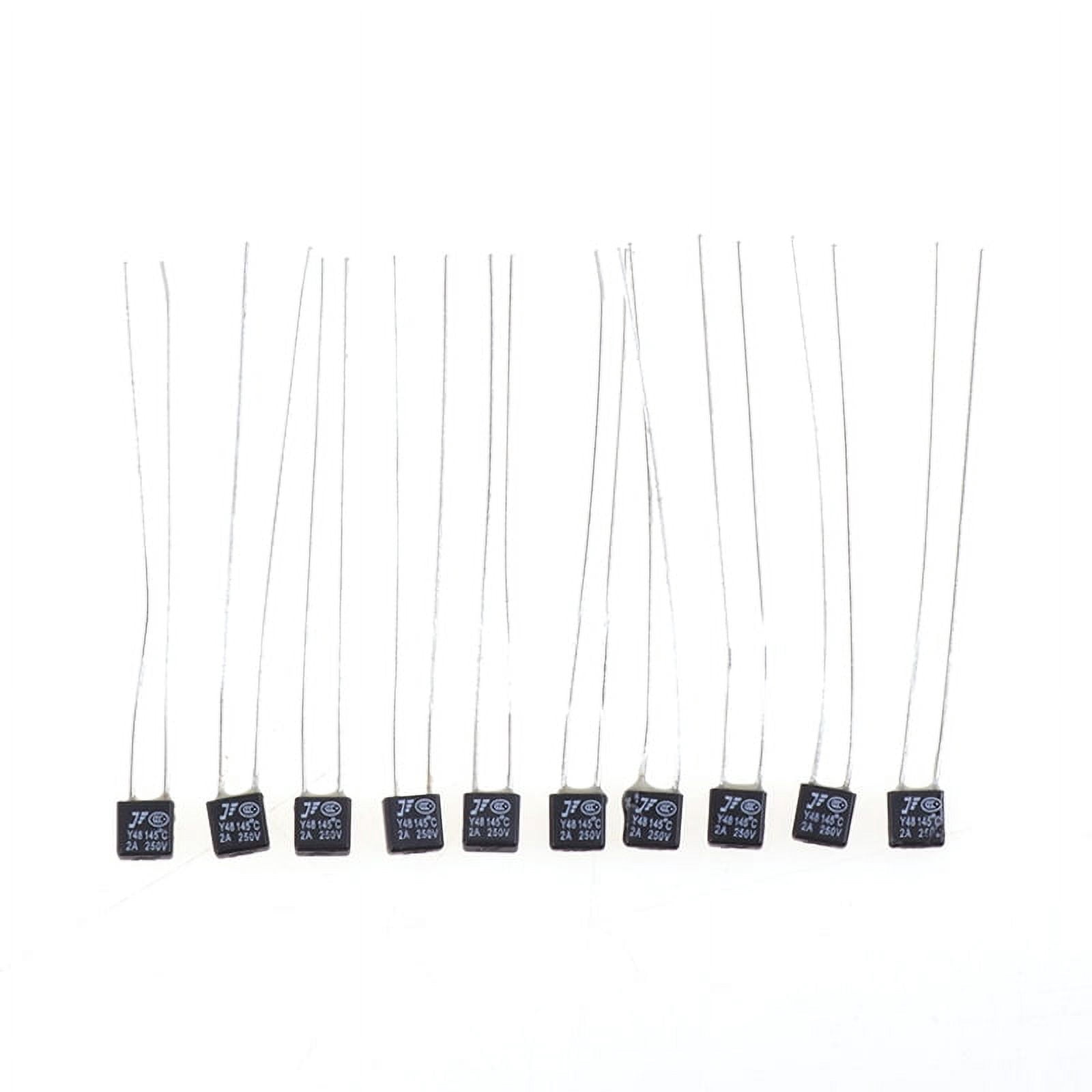 (145℃) 10Pcs Black Square Fan Motor 2A 250V Thermal Fuse LED Fues 115 ...