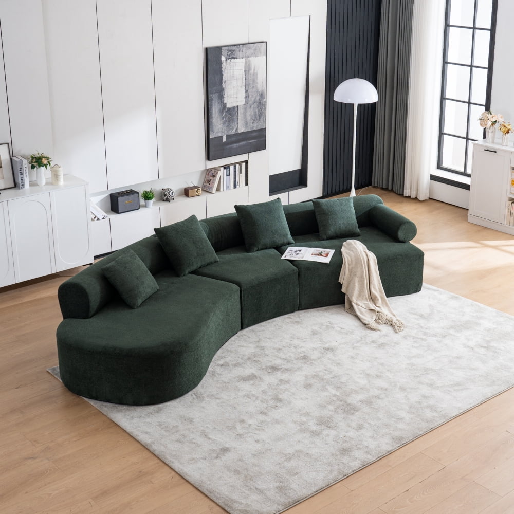 145.70" Oversized Sectional Sofa for Living Room, Modern Chenille ...