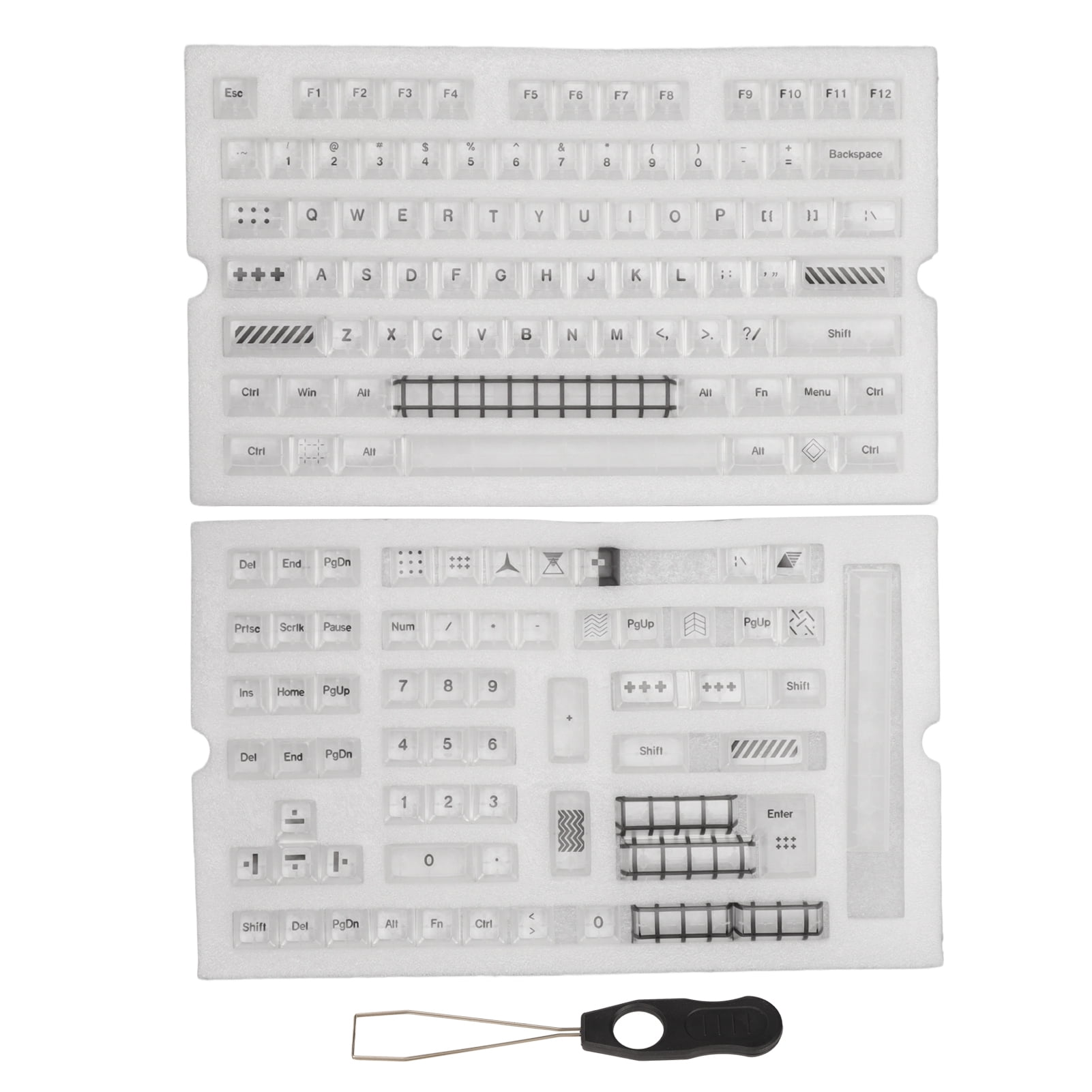 145 Keys Clear Keycaps for Cherry Height DIY Universal KCA Transparent ...