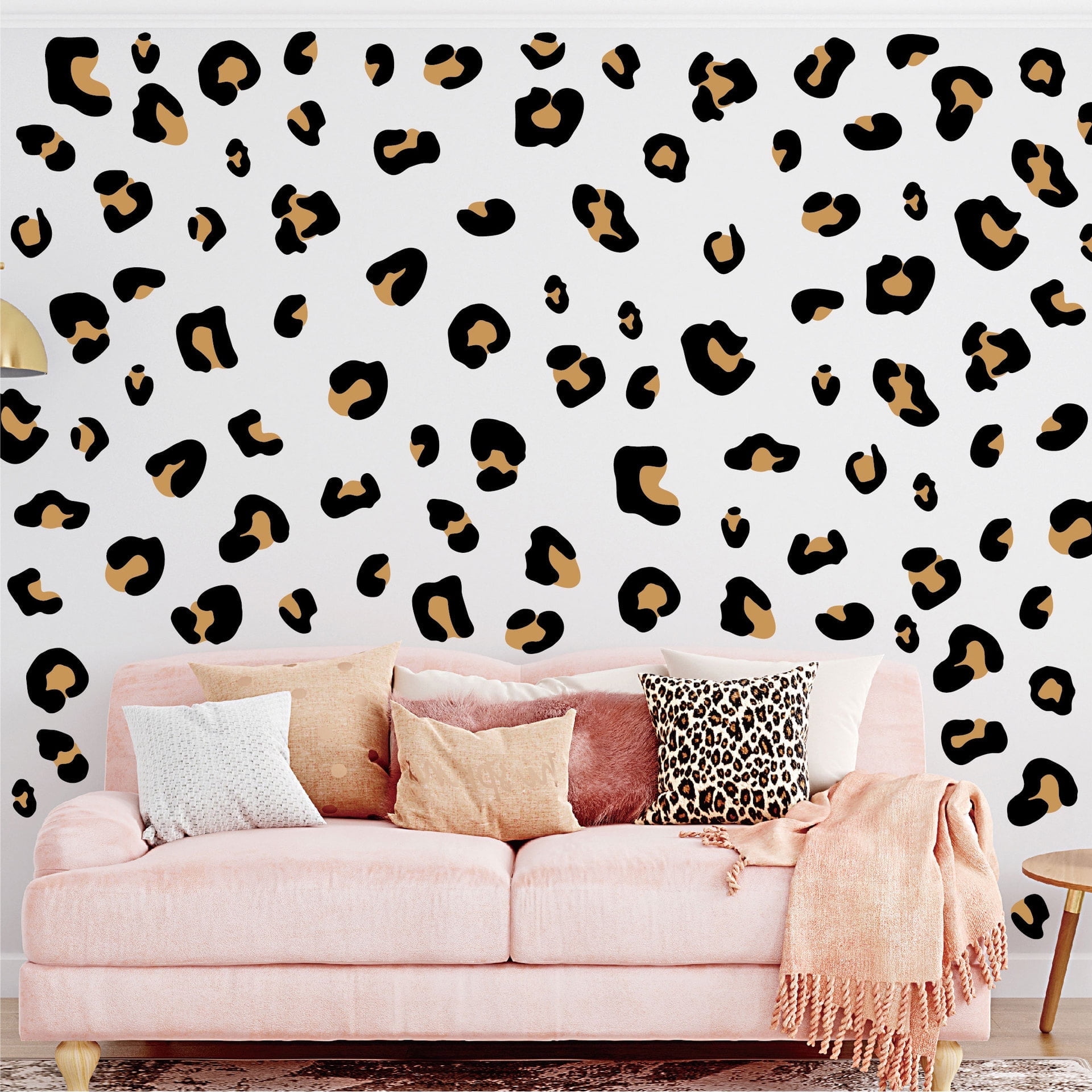 145 Pcs Wall Decals Brown Leopard Print Wall Stickers Peel and Stick ...