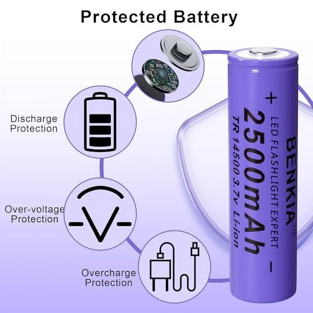 14500 Rechargeable Battery 2500mAh 14500 Battery 3.7Volt Lithium ...