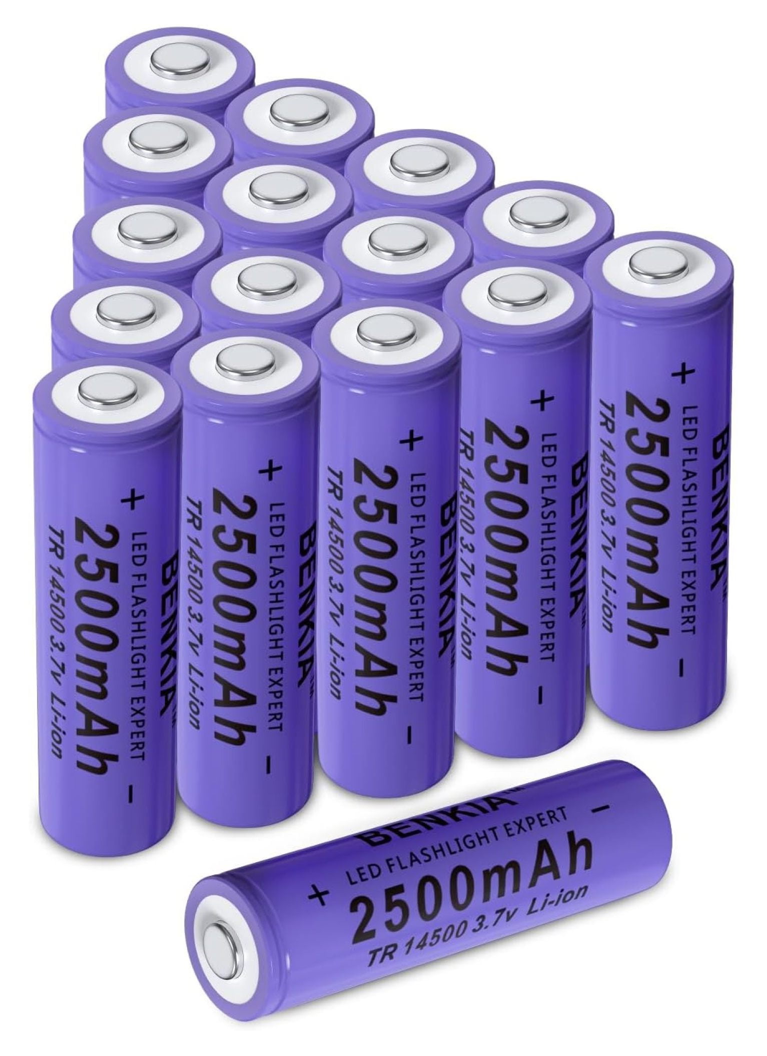 14500 Rechargeable Battery 2500mAh 3.7Volt Lithium Batteries for ...
