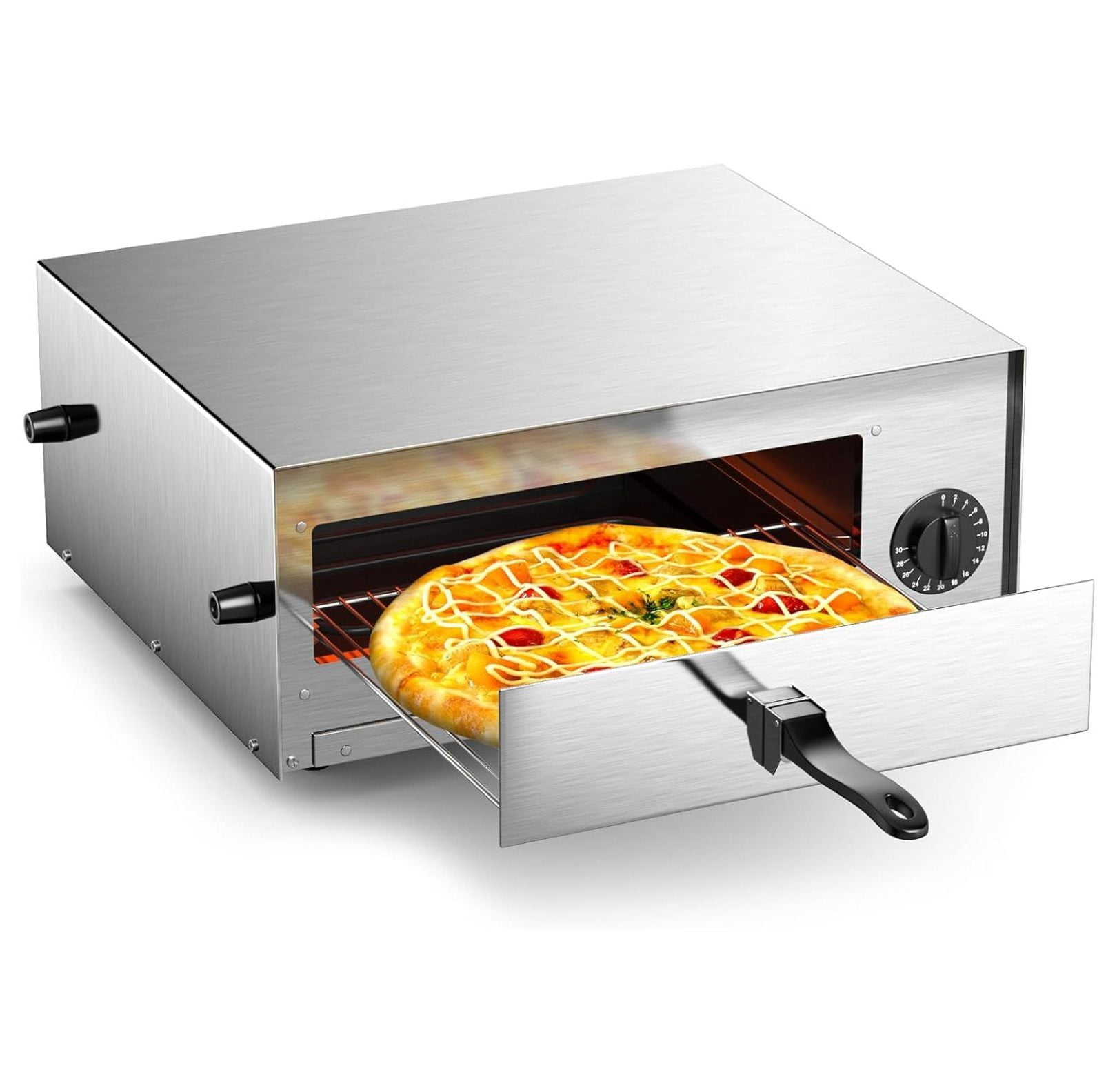 1450W Electric Pizza Oven, Stainless Steel Pizza Oven Countertop with ...